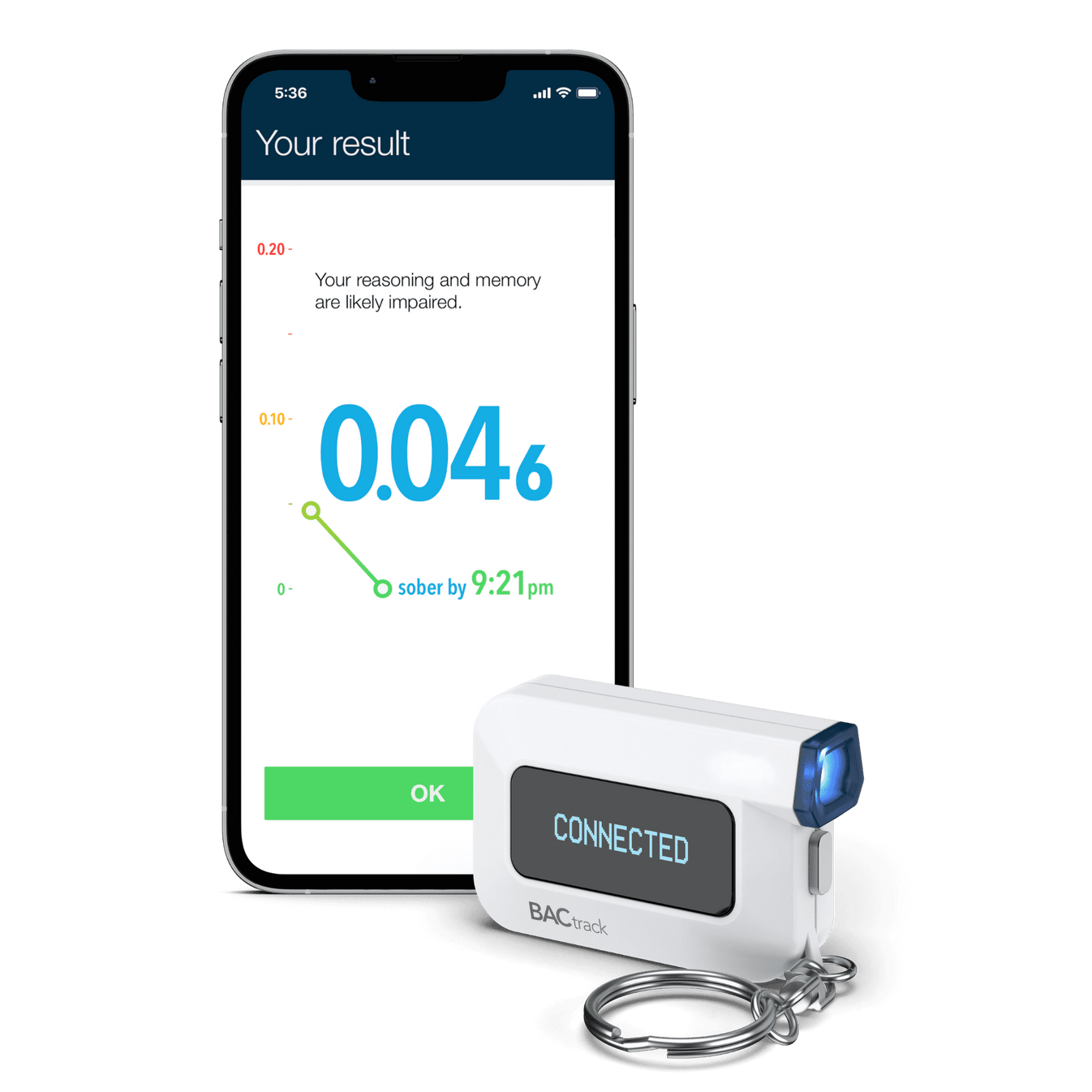 BACtrack® C6 Smartphone Keychain Breathalyzer | BACtrack.com